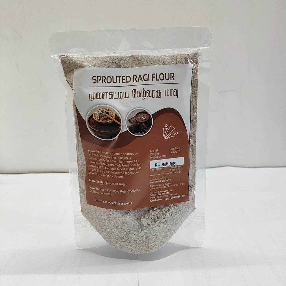 Sprouted Ragi Flour 250g - 70 – orlydryfruits
